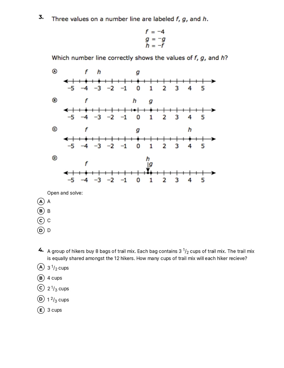 6Th Grade Math Warm-Up – Quiz Shop