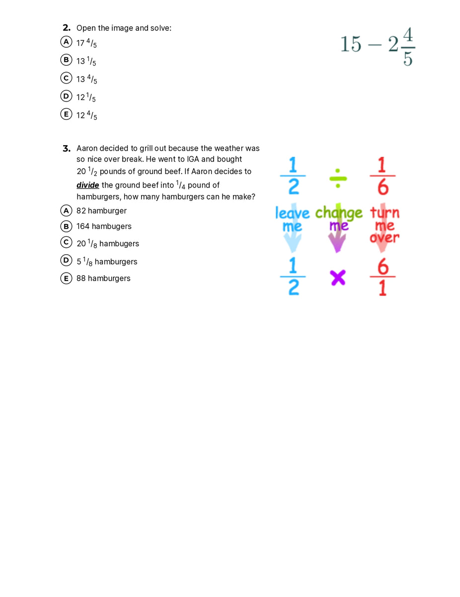 6Th Grade Math Warm-Up – Quiz Shop
