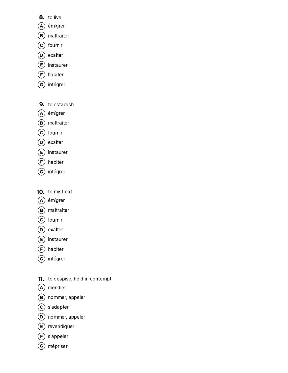 Ap French--La Quête De Soi--Les Verbes 1 – Quiz Shop