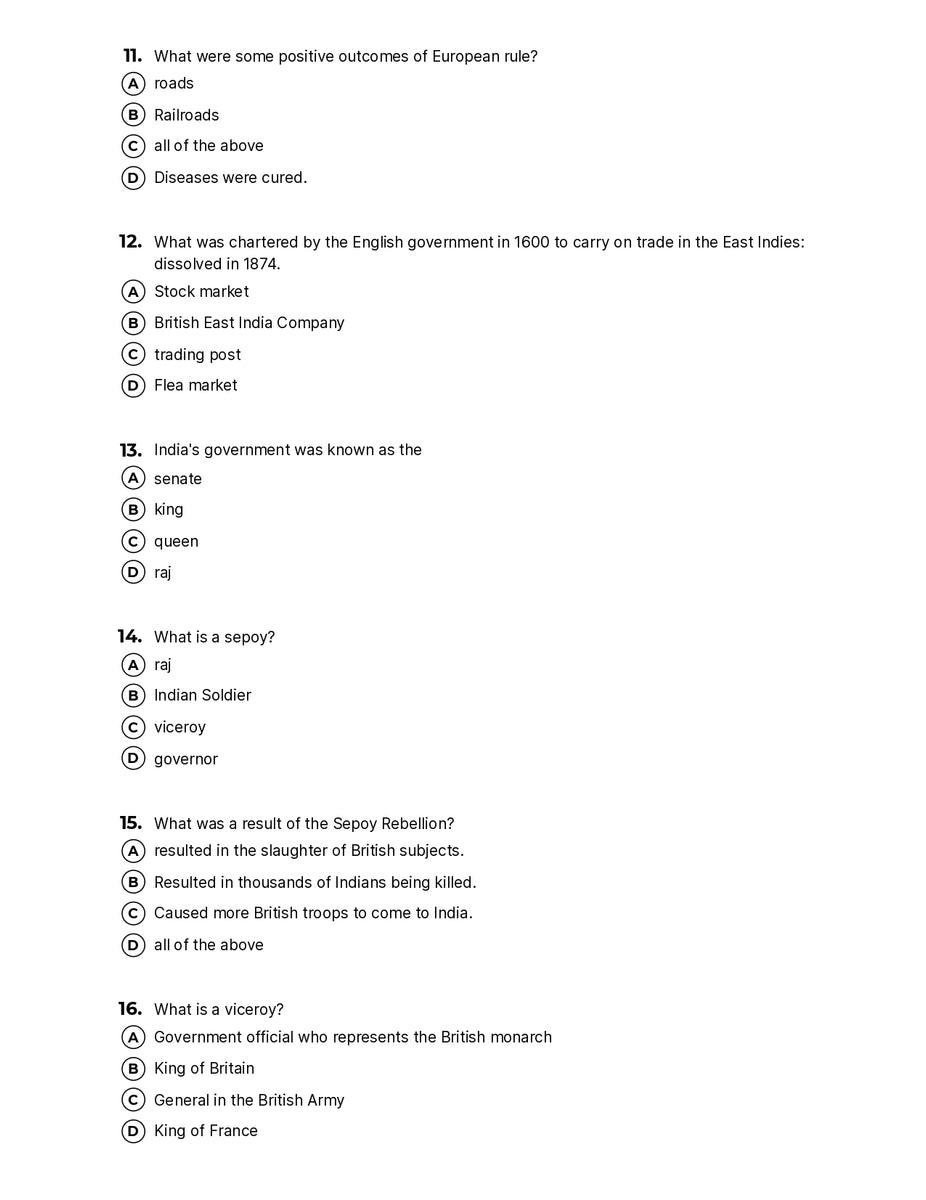 Age Of Imperialism Test – Quiz Shop