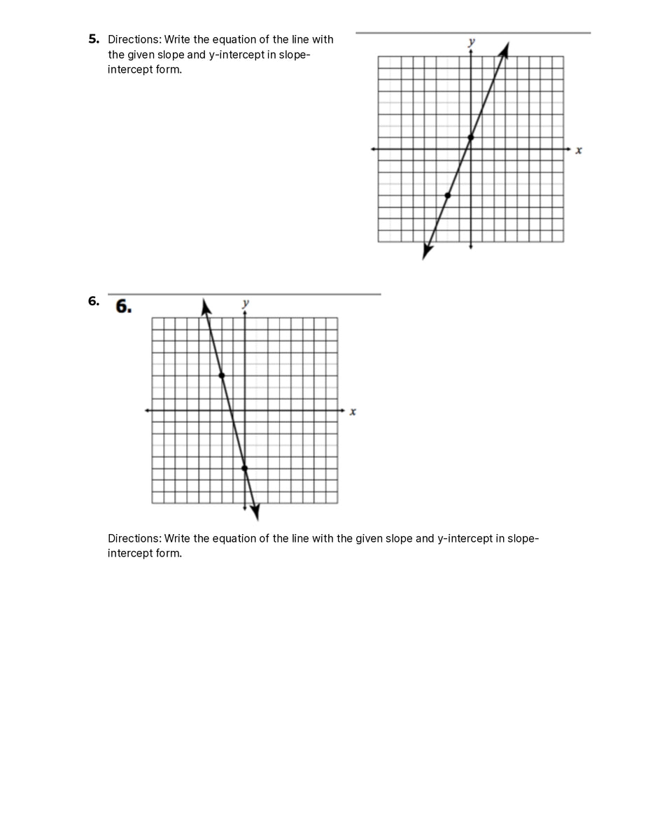 Algebra 1-Unit4-Hw2-Slope-Intercept Forma And Standard Form – Quiz Shop