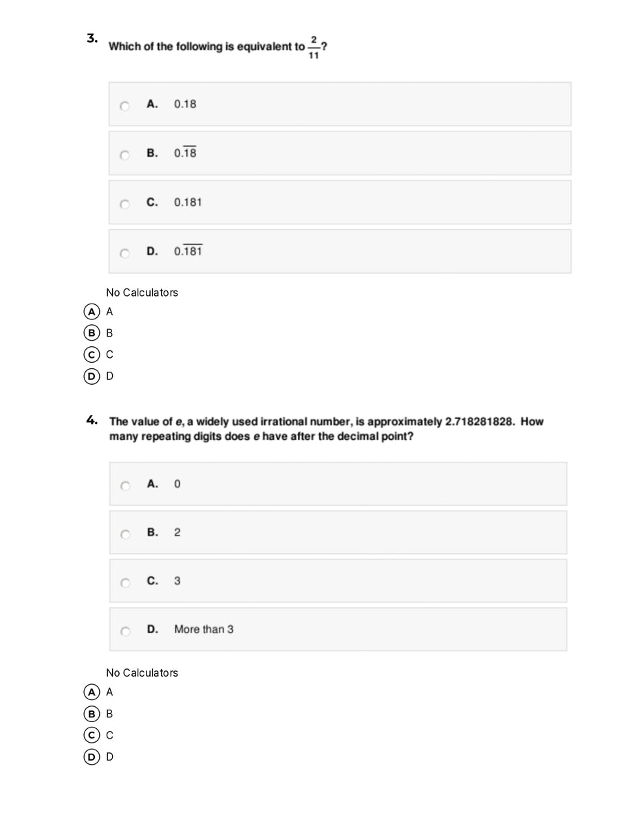 Algebra 1 Warm-Up Fraction To Decimal Conversions – Quiz Shop