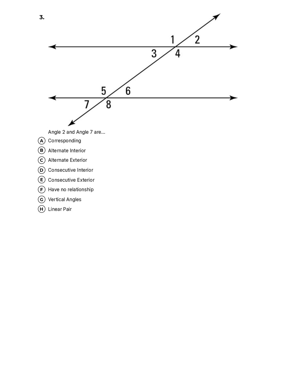 Angle Relationships Of Parallel Lines – Quiz Shop