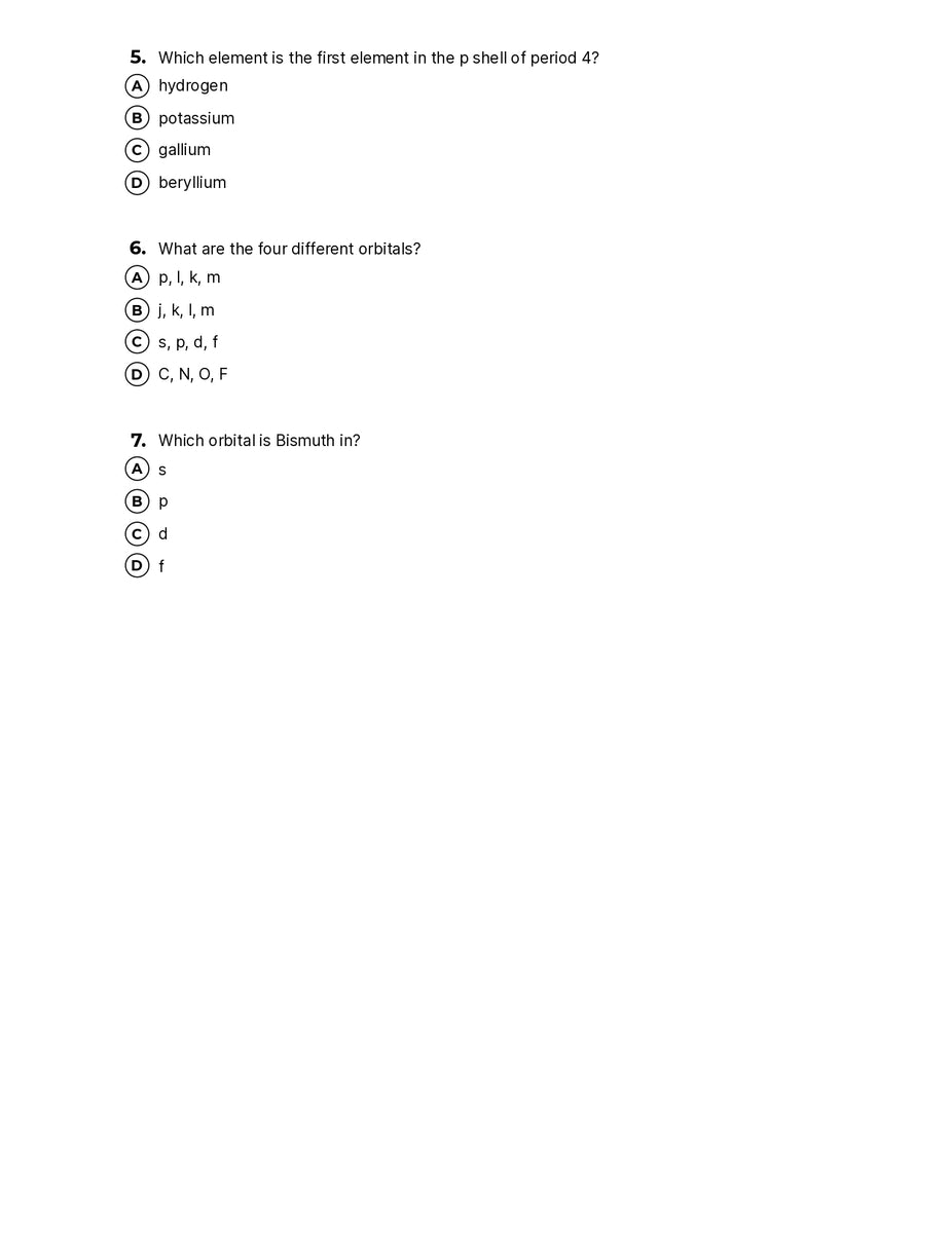 Atomic Structure + Electron Configuration – Quiz Shop