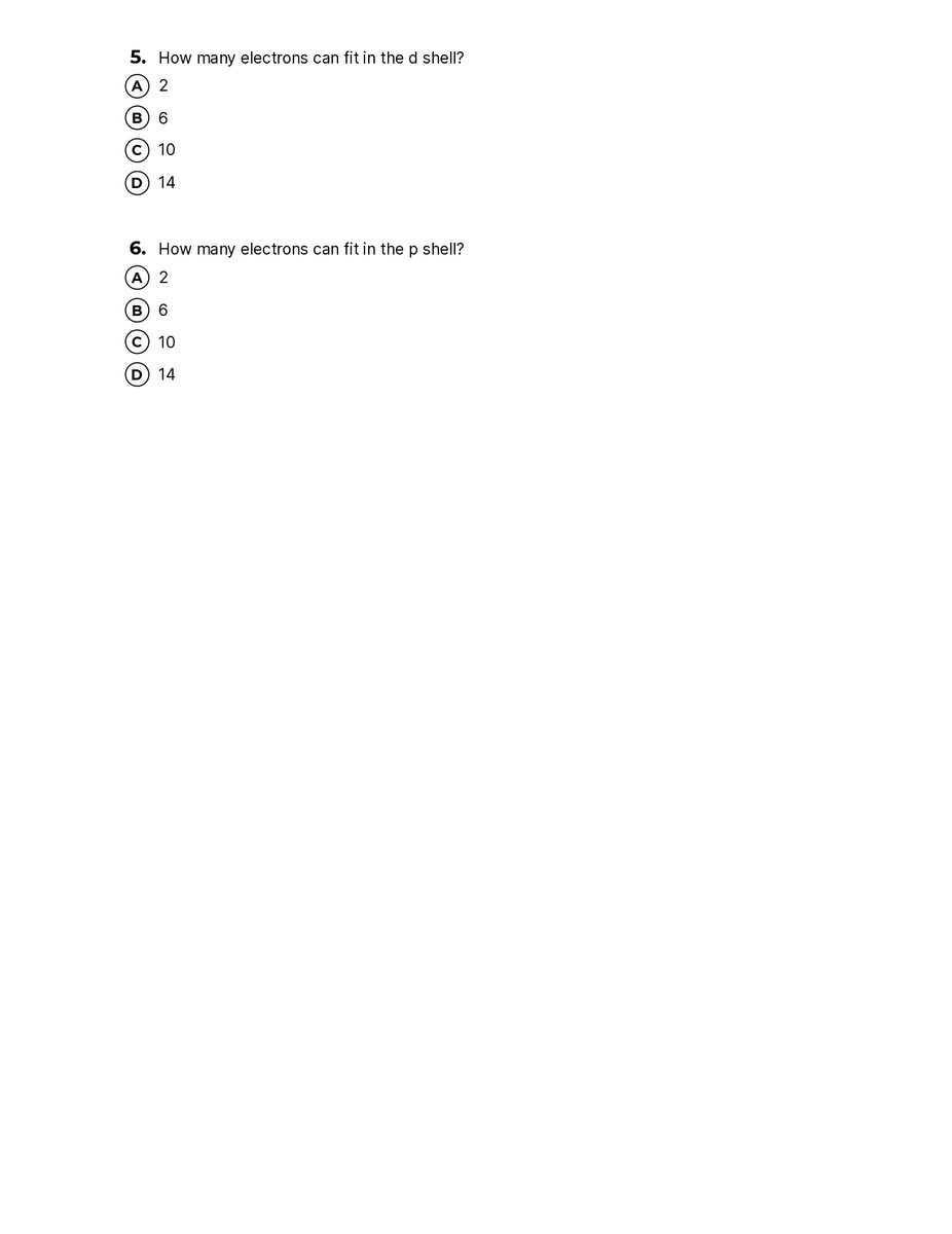 Electron Configuration Warm-Up – Quiz Shop