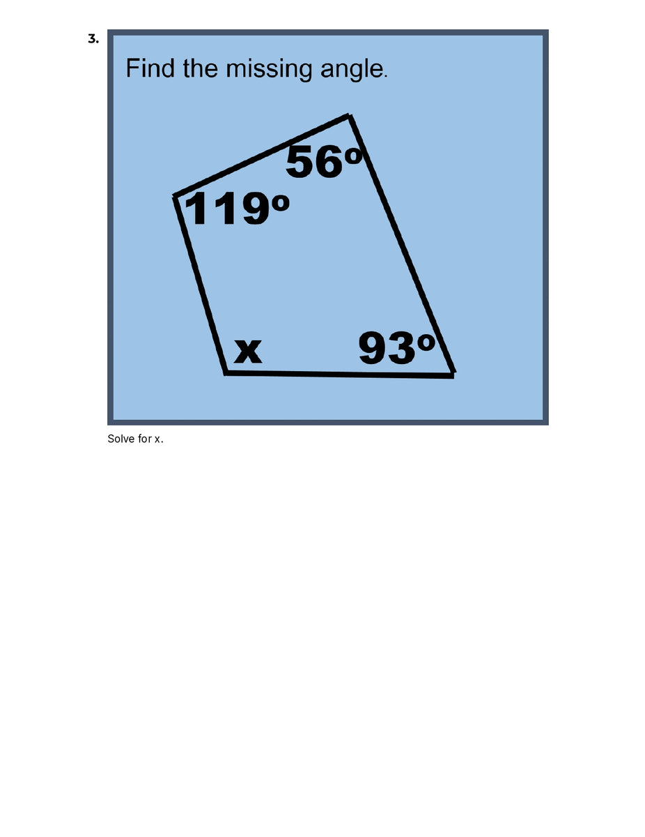 Finding The Missing Angles In Quadrilaterals (P) – Quiz Shop