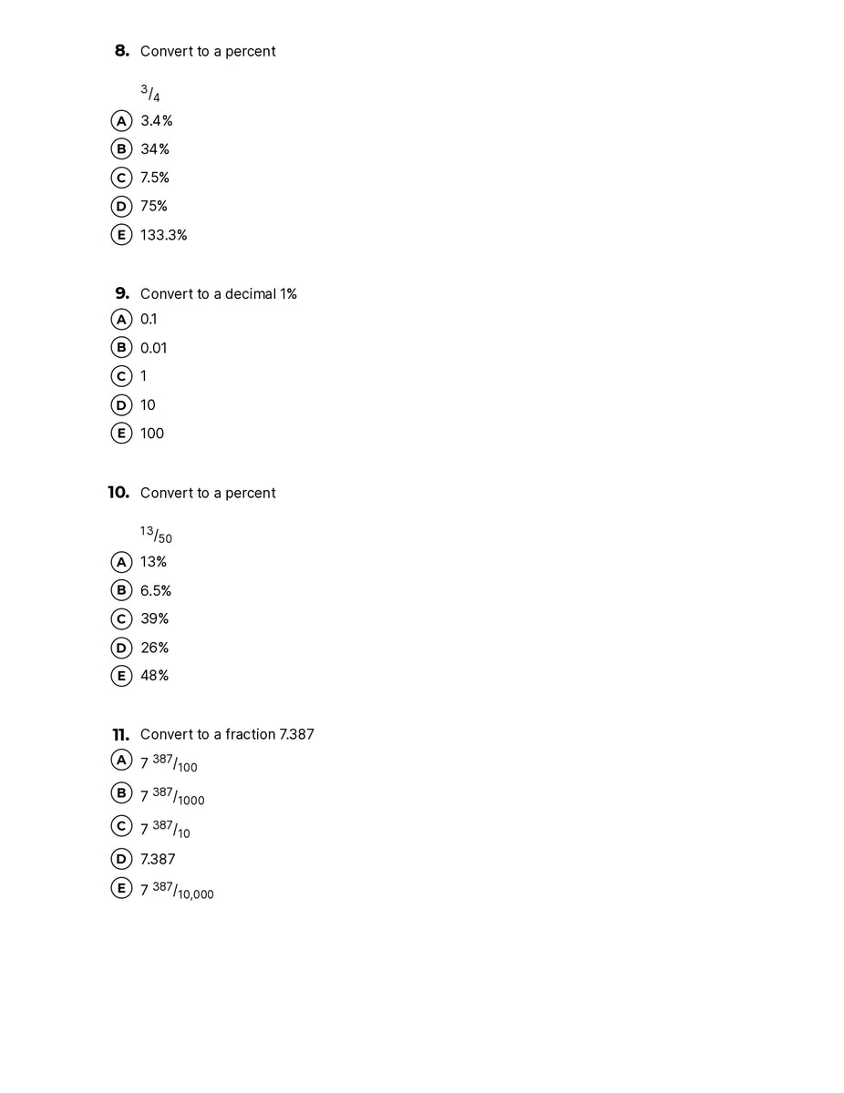 Fraction/Decimal/Percent Order And Compare Quiz 2.0 – Quiz Shop