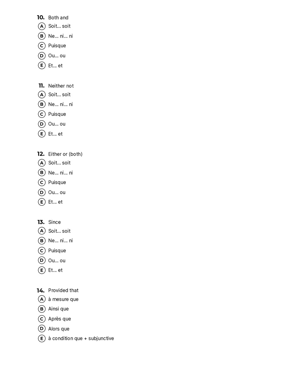 French Ib Exam Sl Linking Words-Complet 4 – Quiz Shop