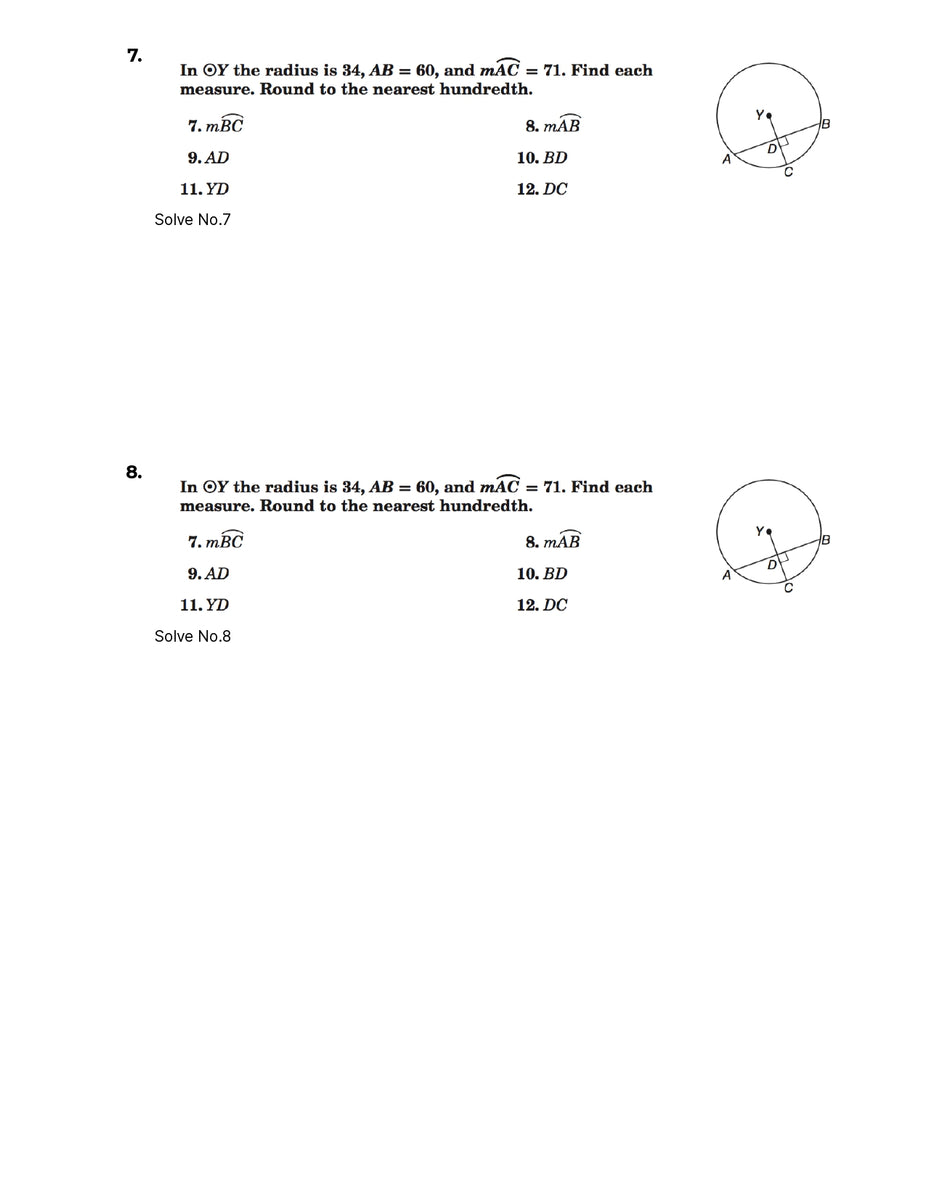 Geometry Arcs And Chords – Quiz Shop