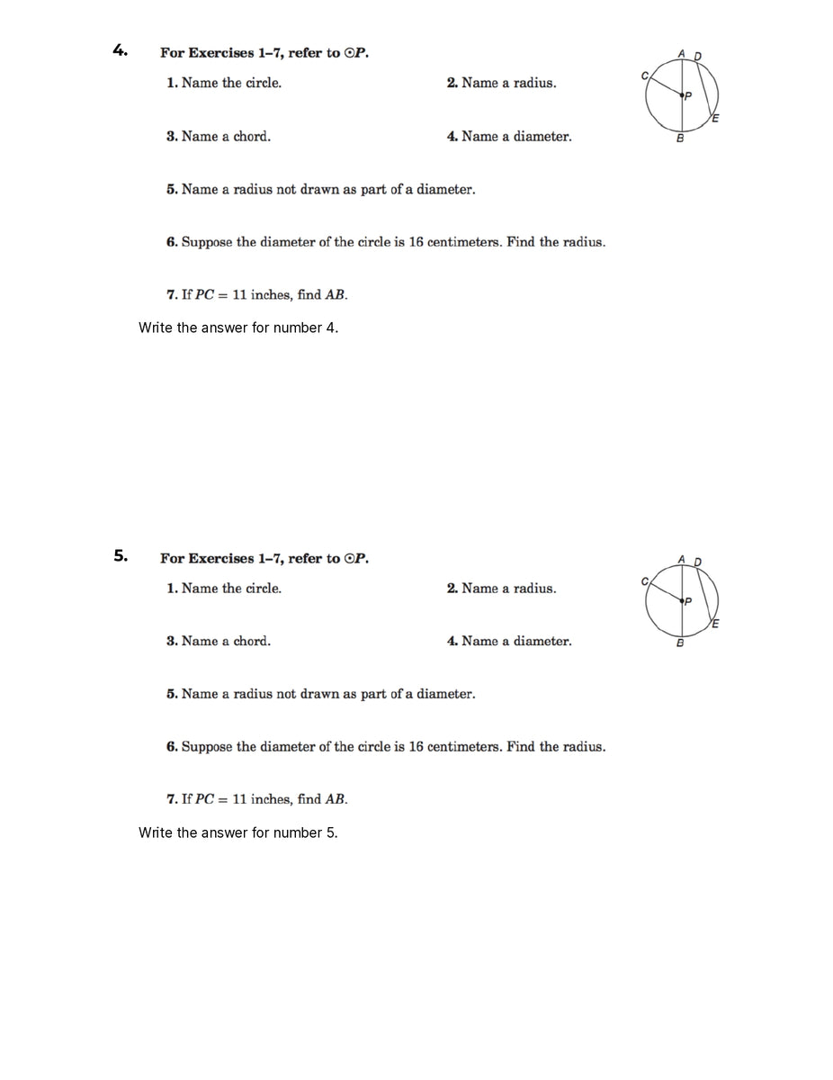 Geometry Cirlce And Circumference – Quiz Shop