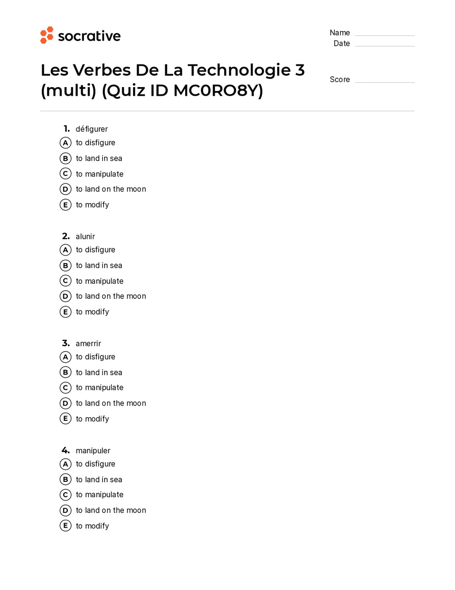 Les Verbes De La Technologie 3 (Multi) – Quiz Shop