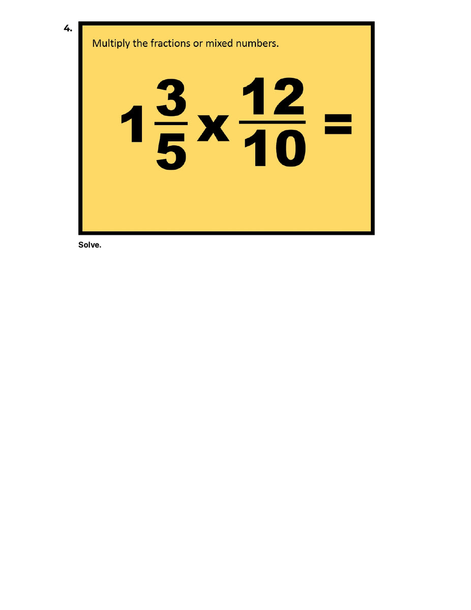 Multiplying Fractions P(5) Exit Ticket – Quiz Shop