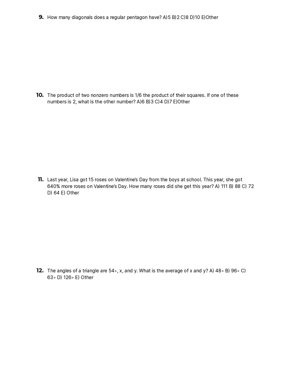 Number Sense – Quiz Shop