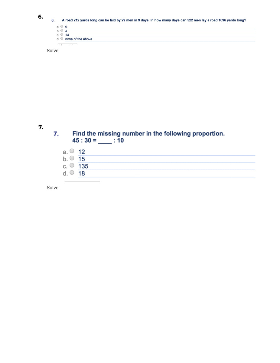 Ratio And Proportions – Quiz Shop