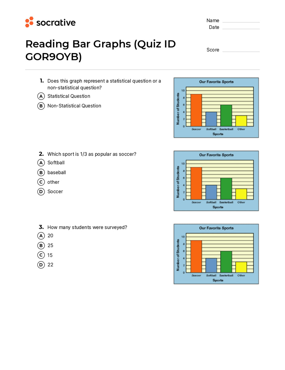 Reading Bar Graphs – Quiz Shop