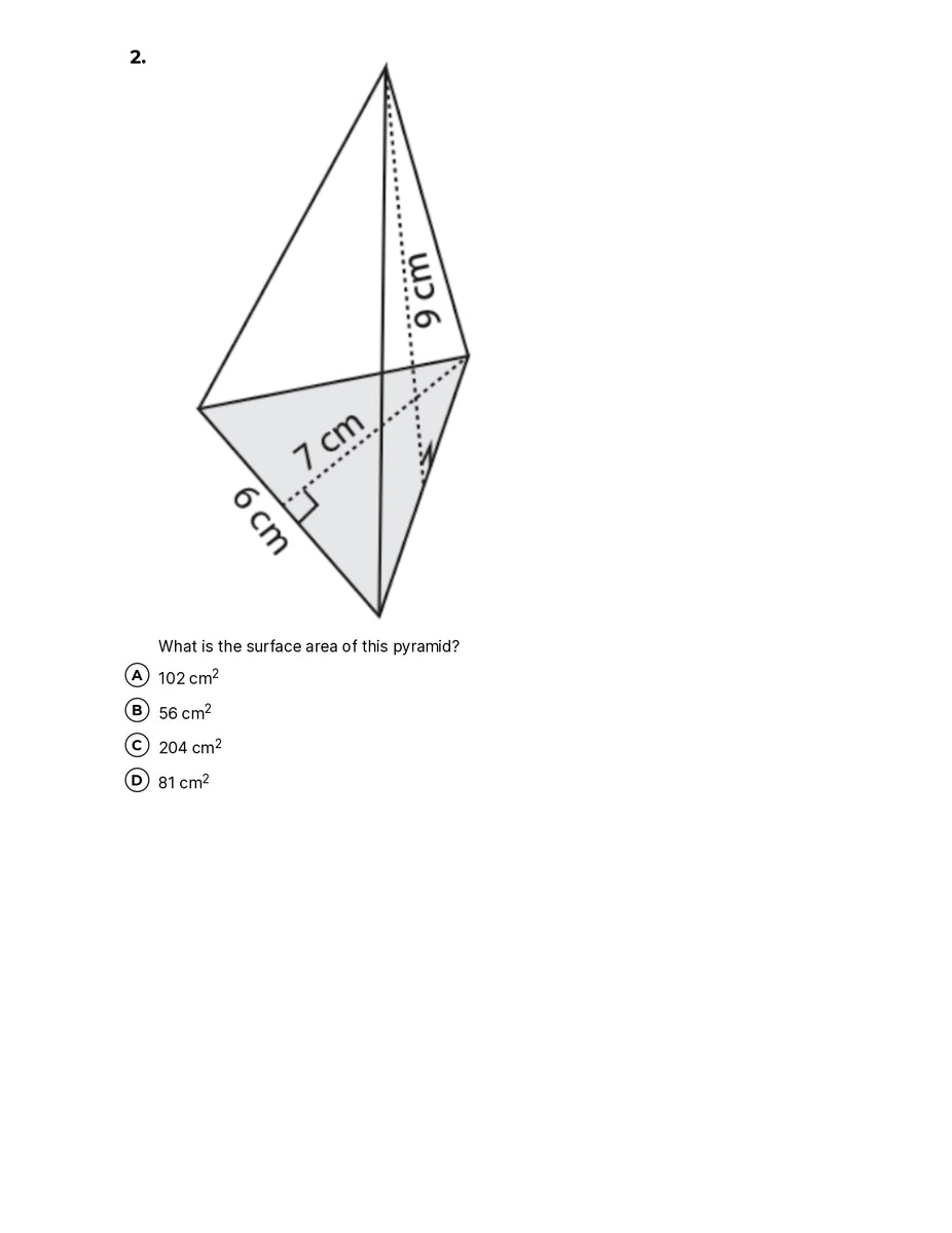 pyramid surface area worksheet