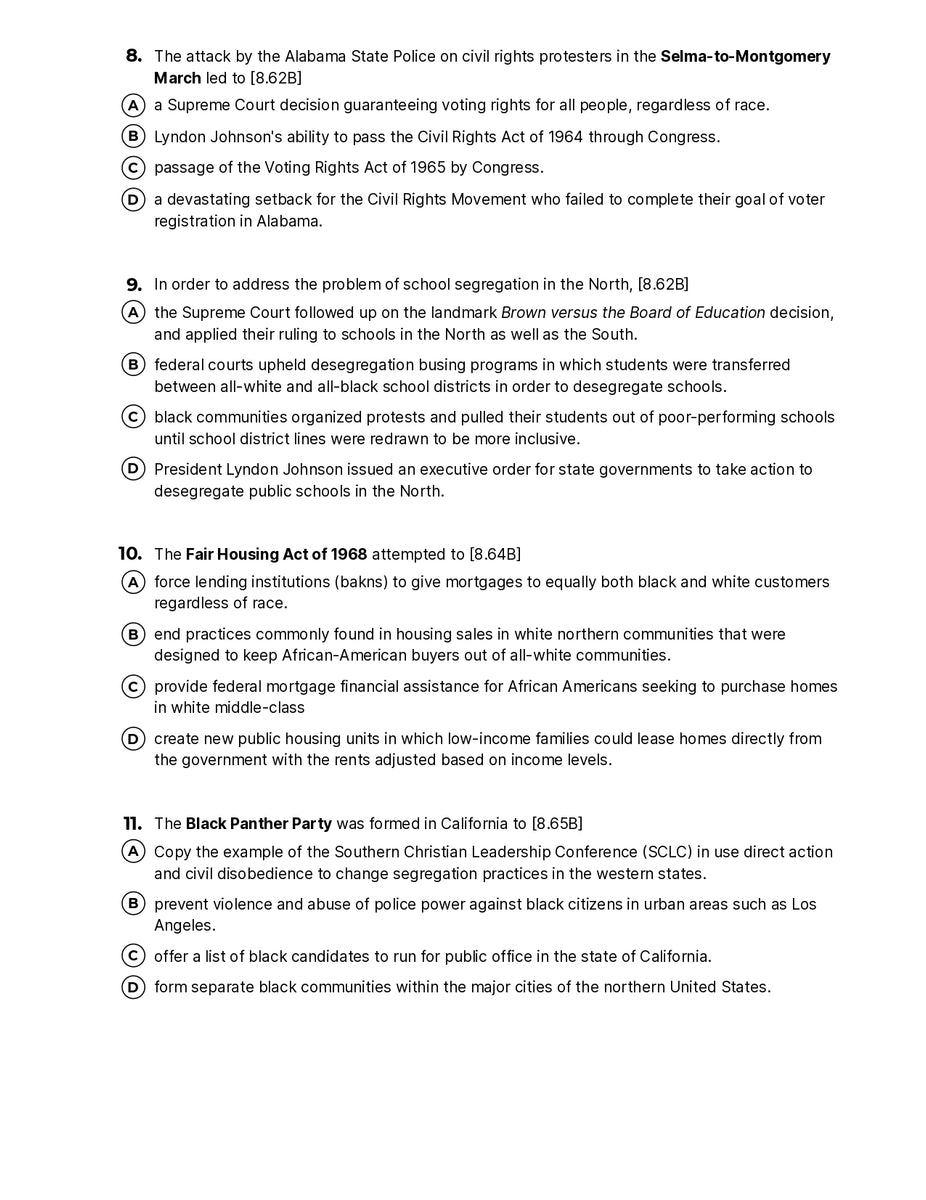 Us History From 1877 Civil Rights The Deepening Divide – Quiz Shop