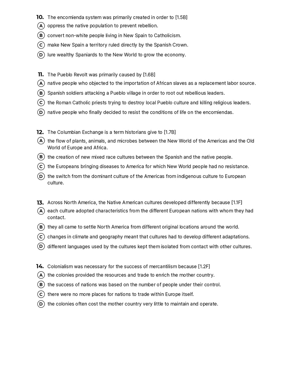 Us History To 1877 Periods 1&2 Combined – Quiz Shop