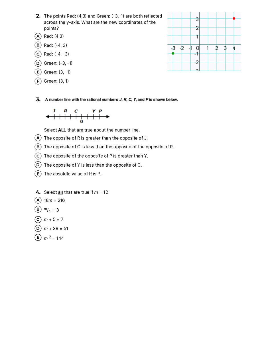 6Th Grade Math Warm-Up – Quiz Shop