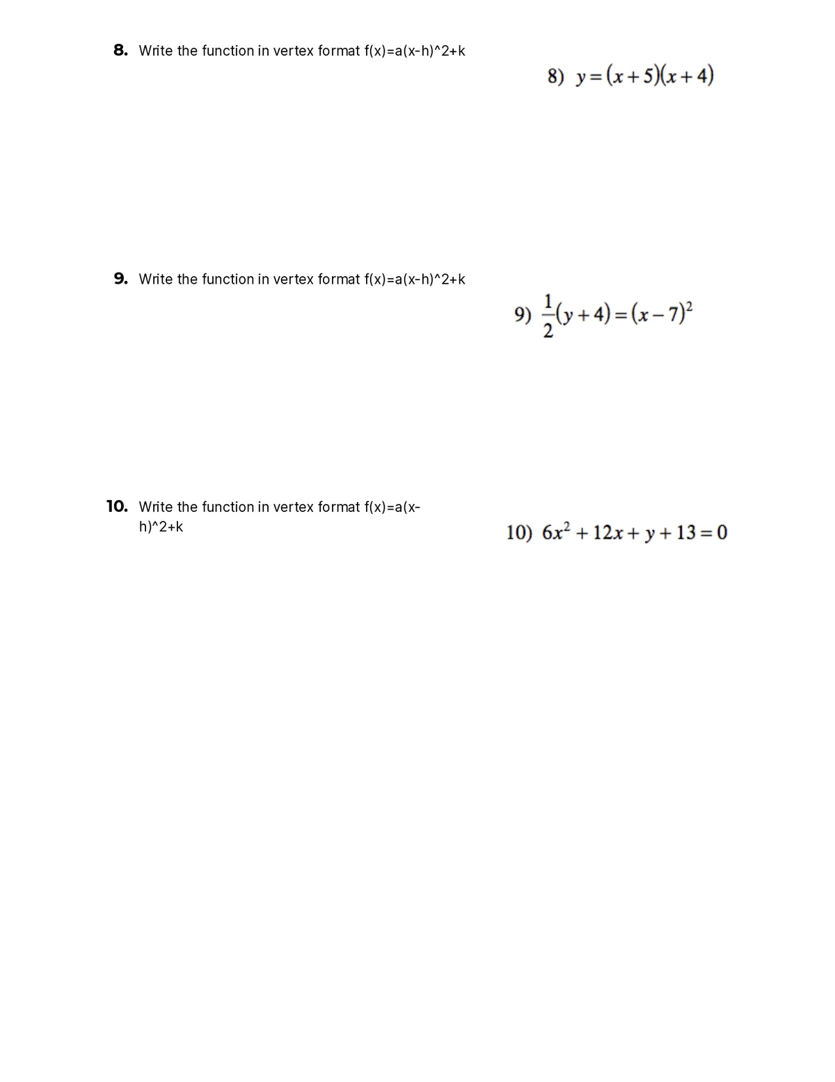 Algebra 2 Standard Form To Vertex Form – Quiz Shop