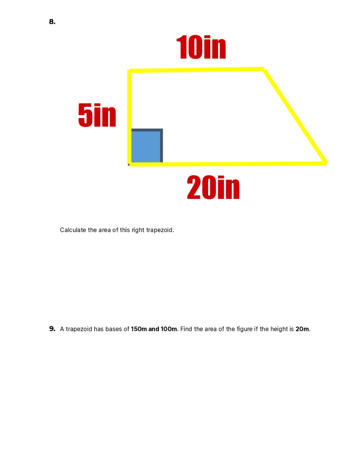 Area Of A Trapezoid (P2) – Quiz Shop