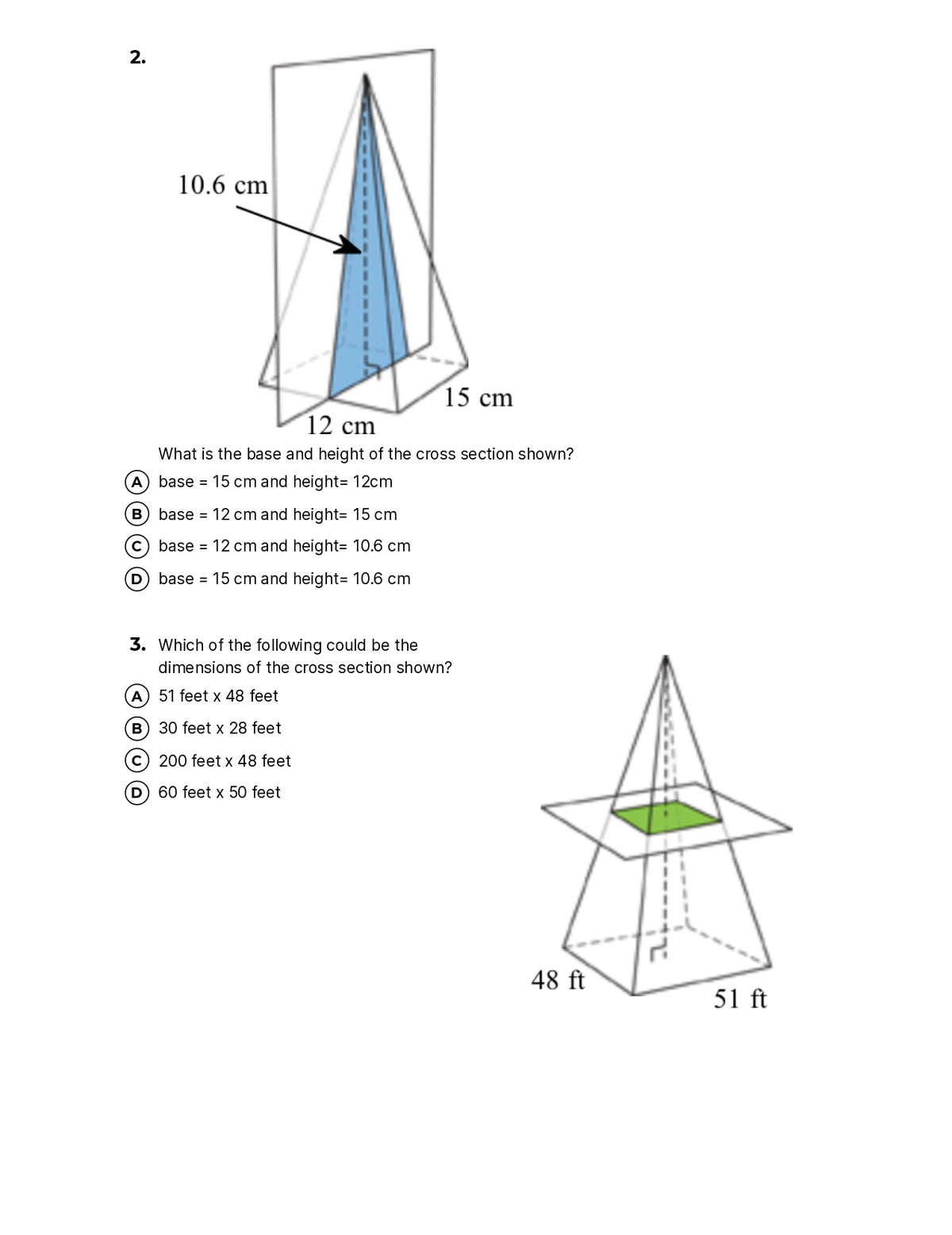 Cross Sections Of 3D Shapes – Quiz Shop