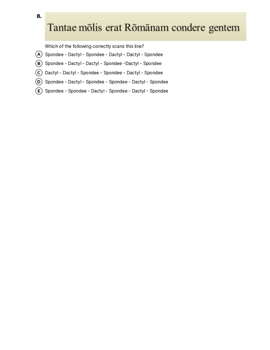 Dactyllic Hexameter And Scansion Of Latin Poetry – Quiz Shop