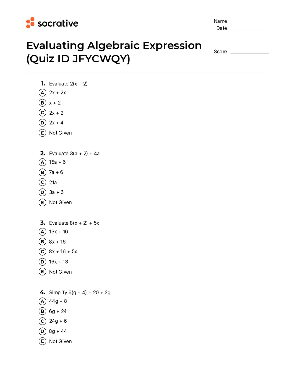 Evaluate The Expression