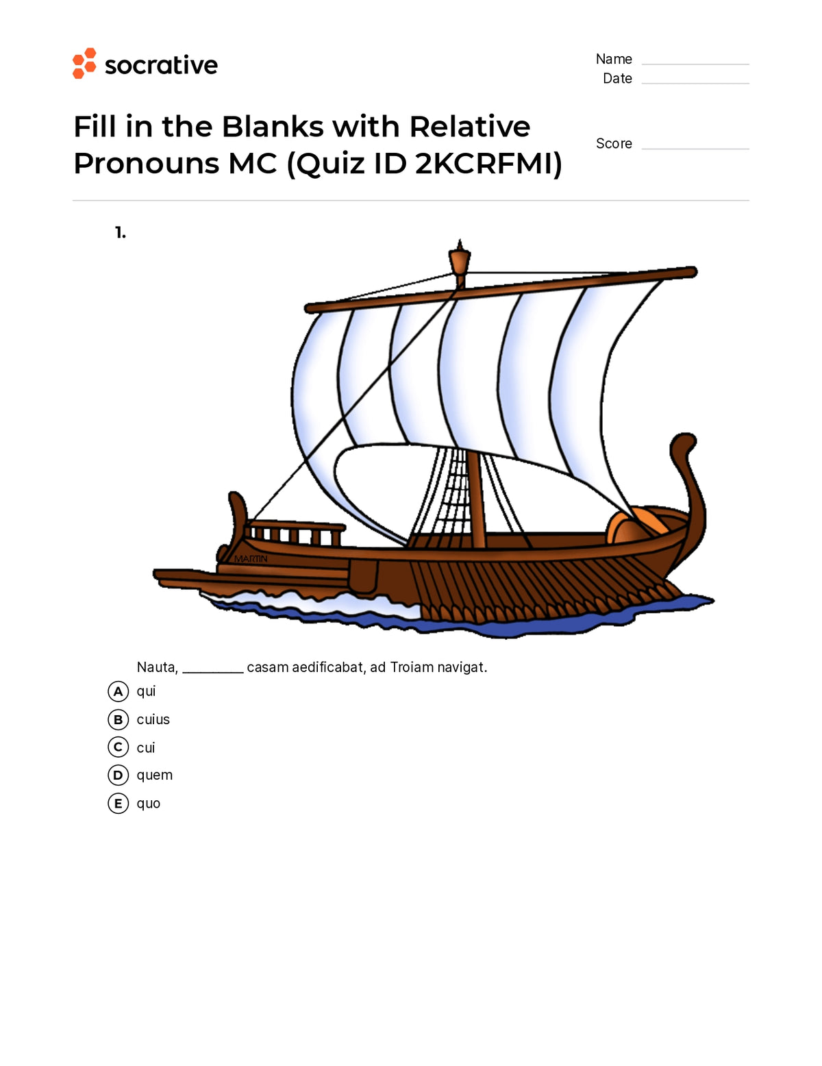 Fill In The Blanks With Relative Pronouns Mc – Quiz Shop