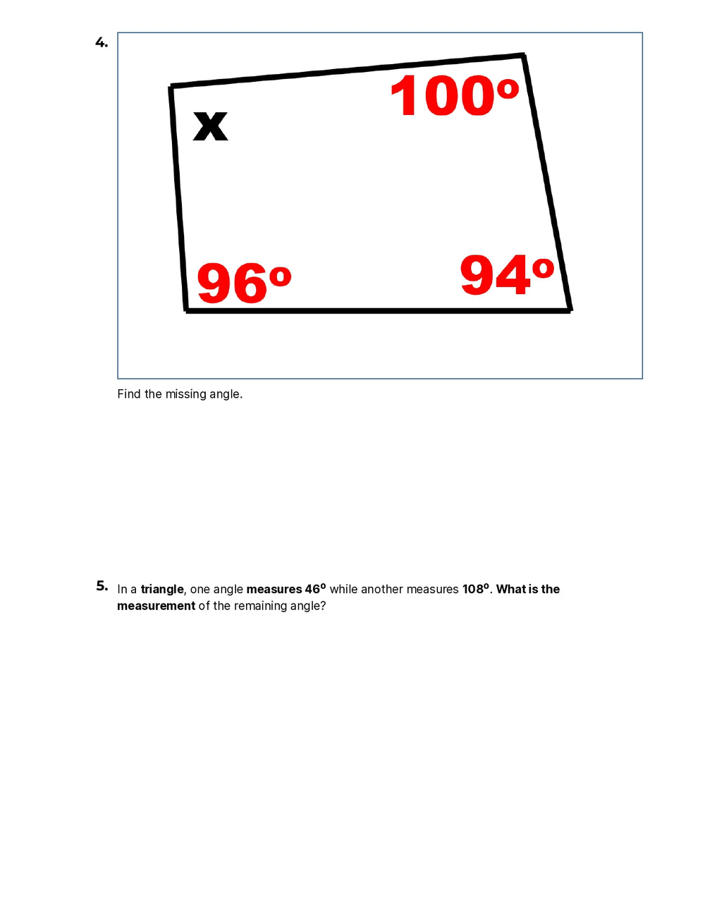 Finding The Missing Angle In Polygons (P1) – Quiz Shop