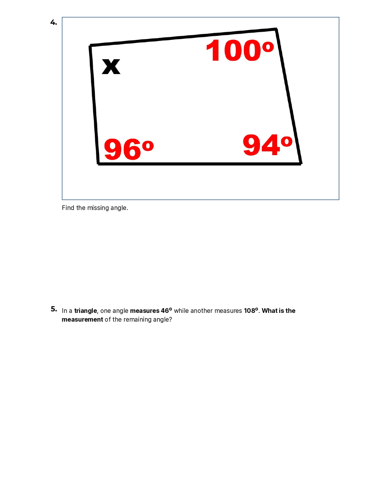 Finding The Missing Angle In Polygons (P1) – Quiz Shop