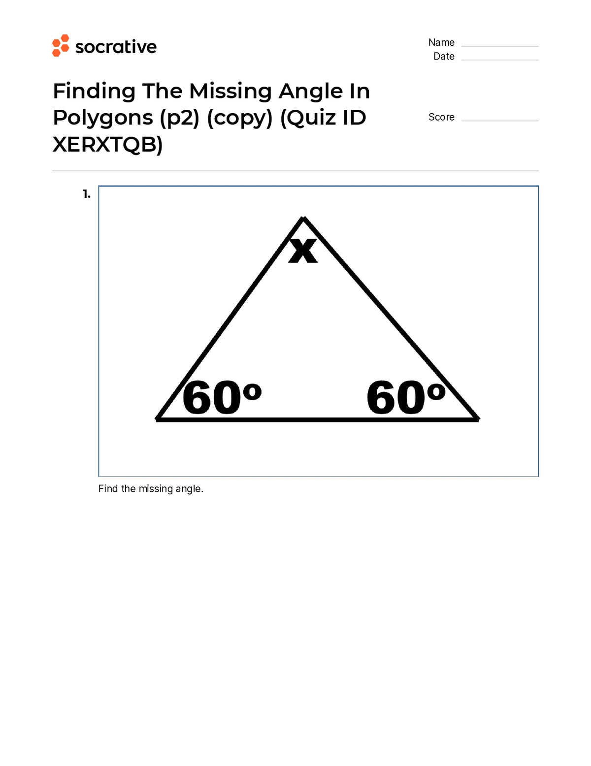 Finding The Missing Angle In Polygons (P2) – Quiz Shop