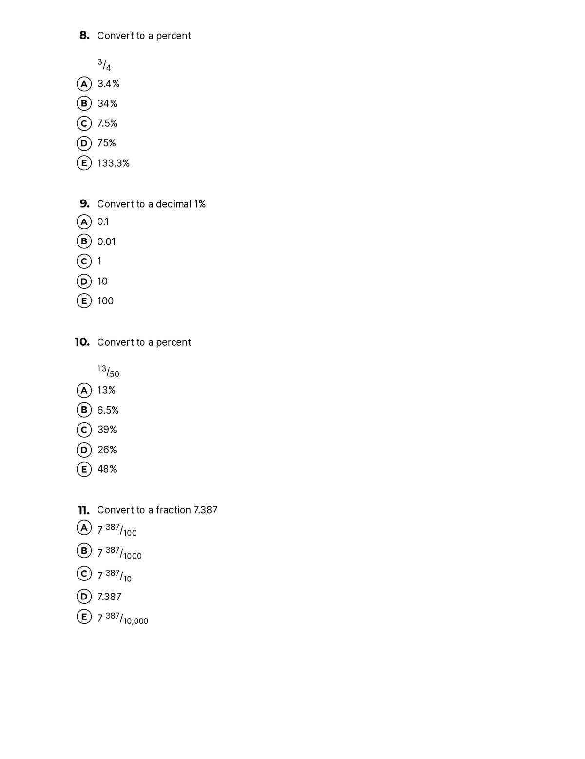 Fraction/Decimal/Percent Order And Compare Quiz 2.0 – Quiz Shop