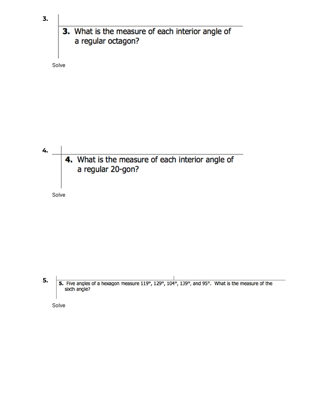 Geometry Interior And Exterior Angles Of Polygons – Quiz Shop