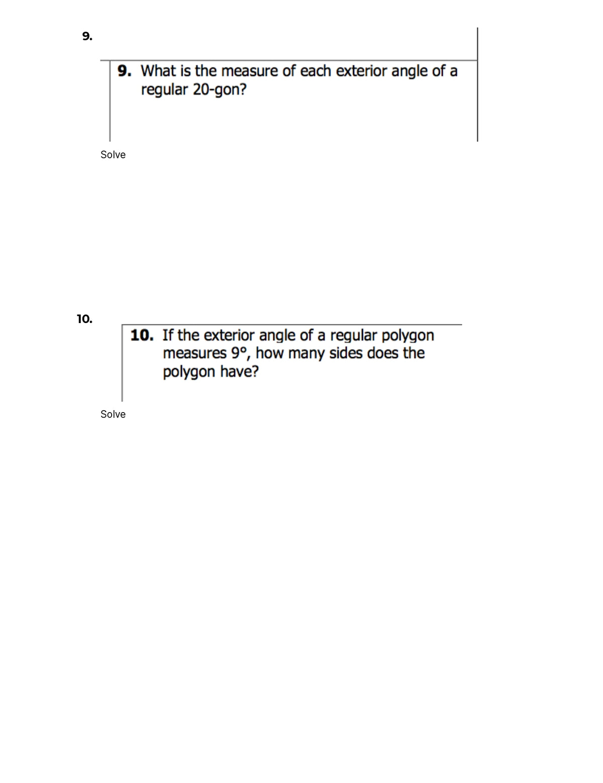 Geometry Interior And Exterior Angles Of Polygons – Quiz Shop