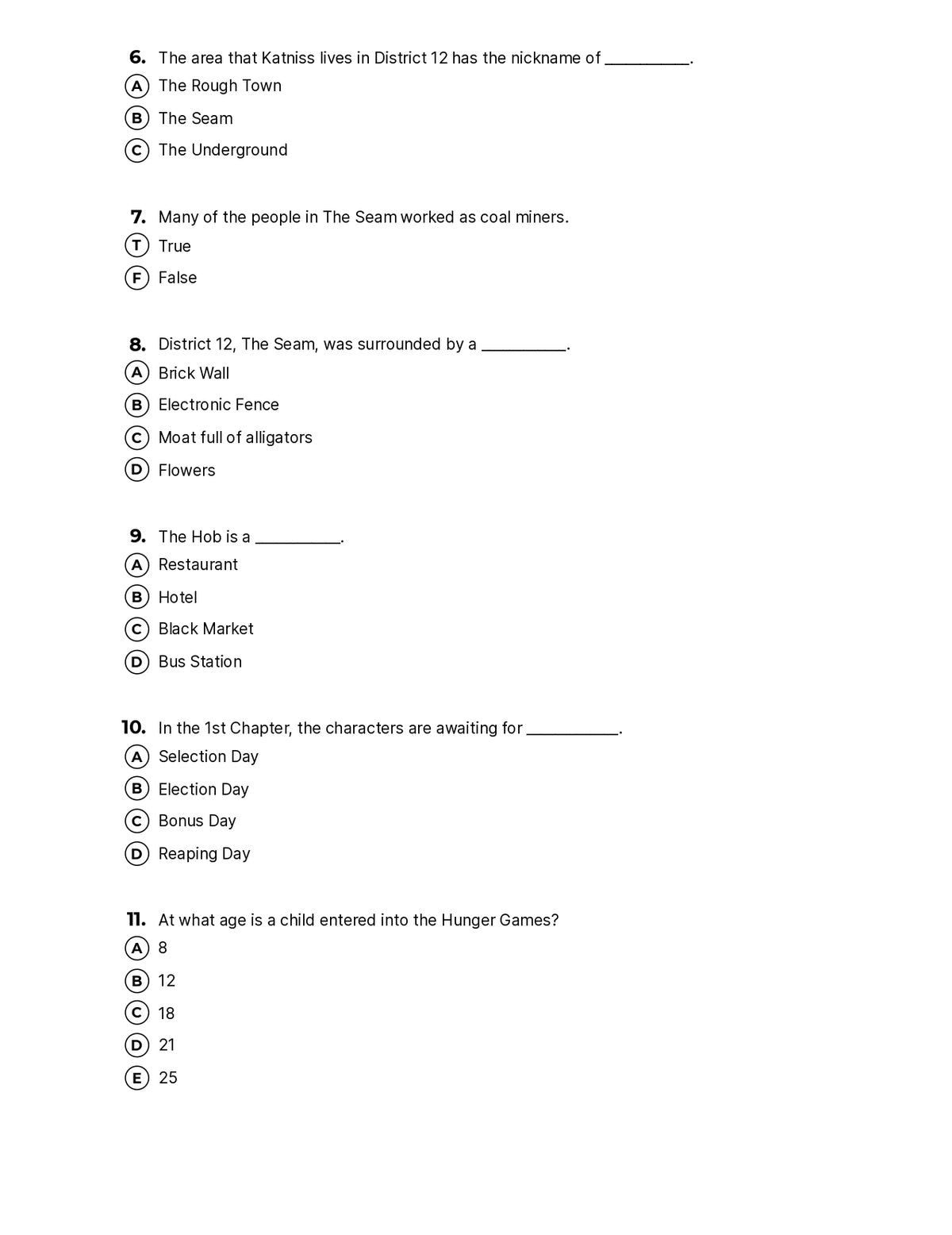 Hunger Games Quiz 1 – Quiz Shop