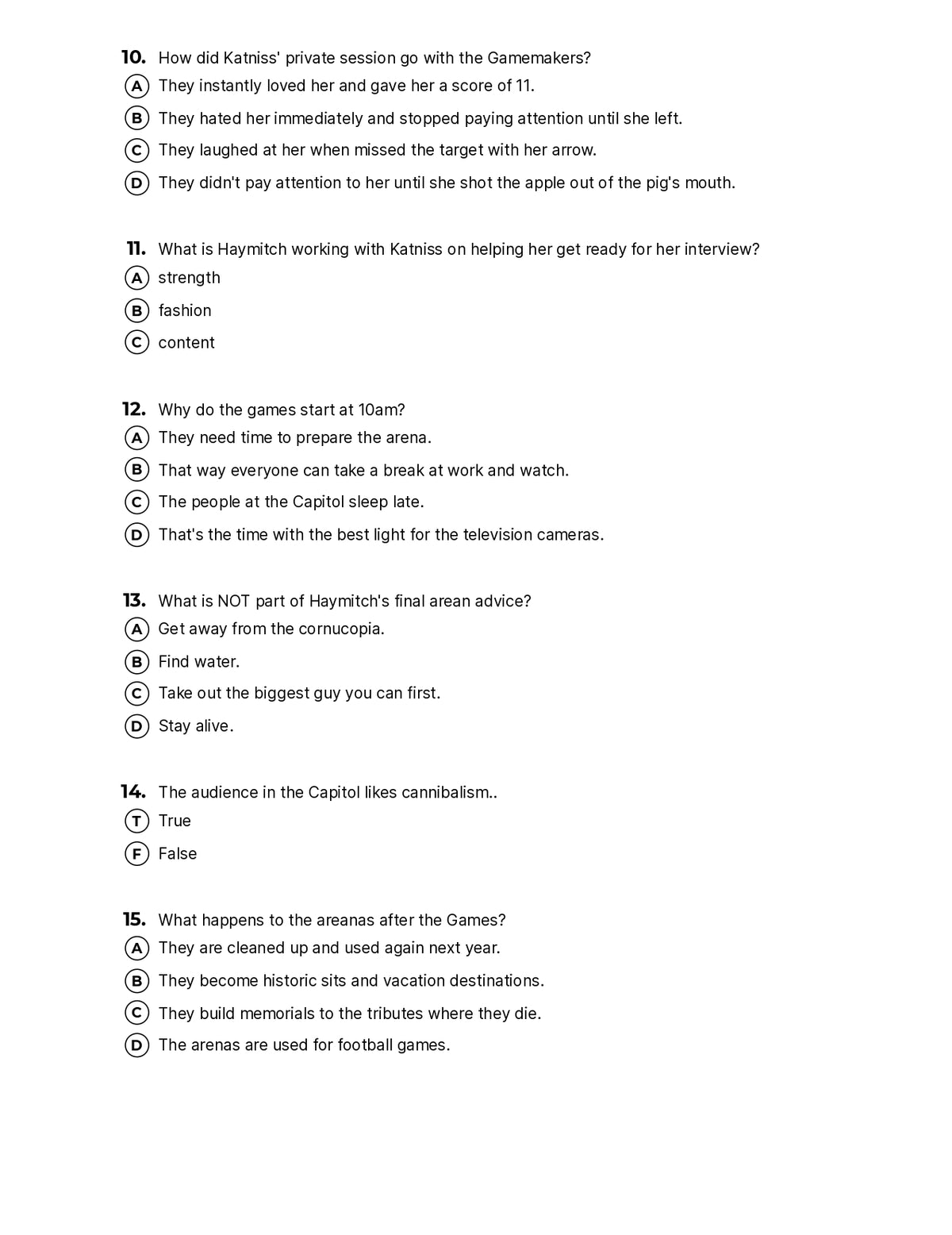 Hunger Games Quiz 4 – Quiz Shop