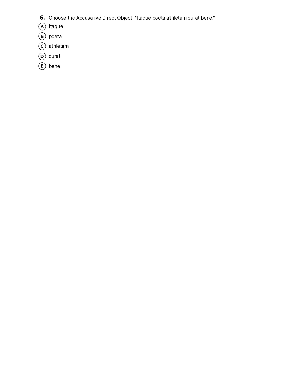 Identify The Nominative And Accusative In Latin Sentences – Quiz Shop