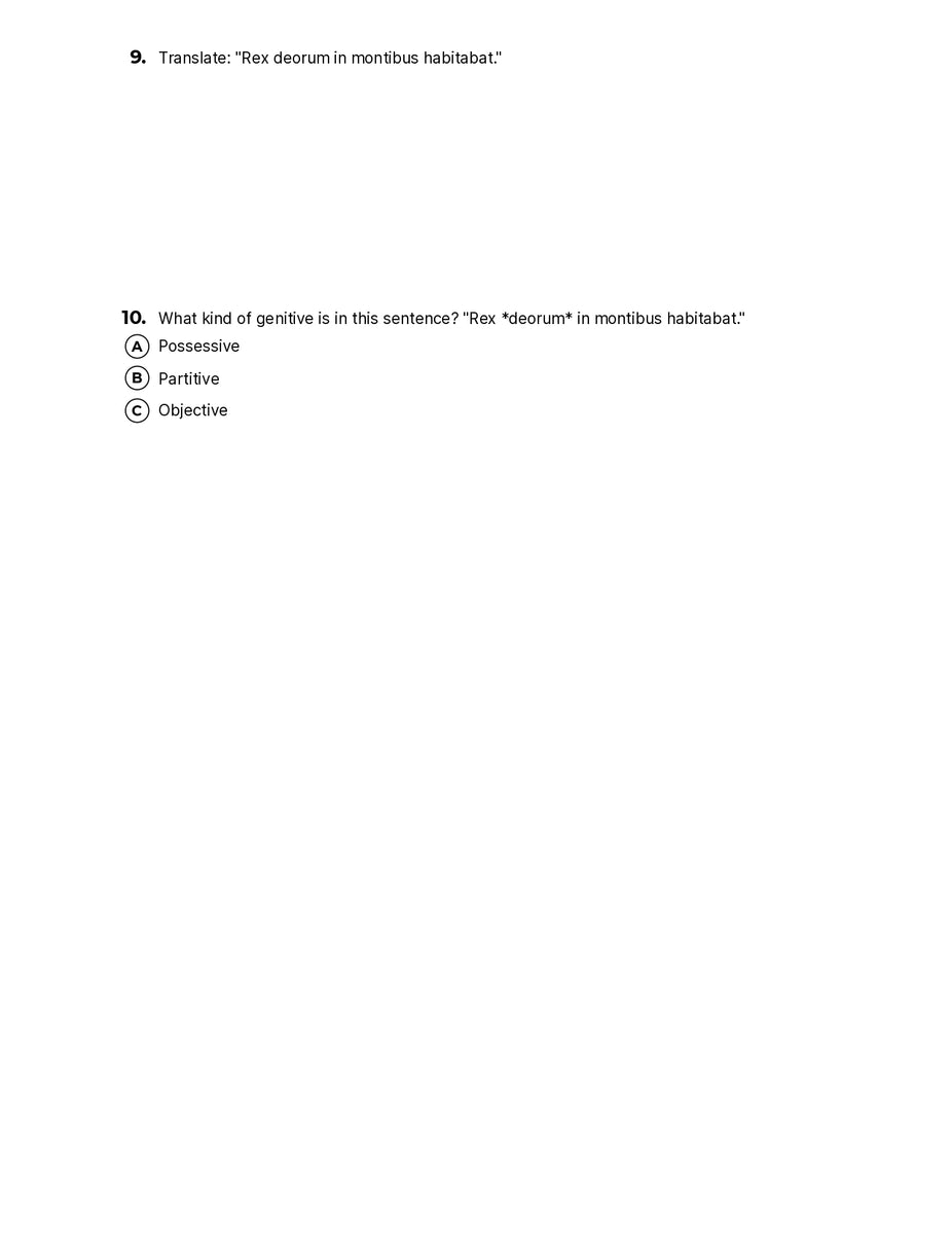 Imperatives Partitive And Objective Genitive – Quiz Shop