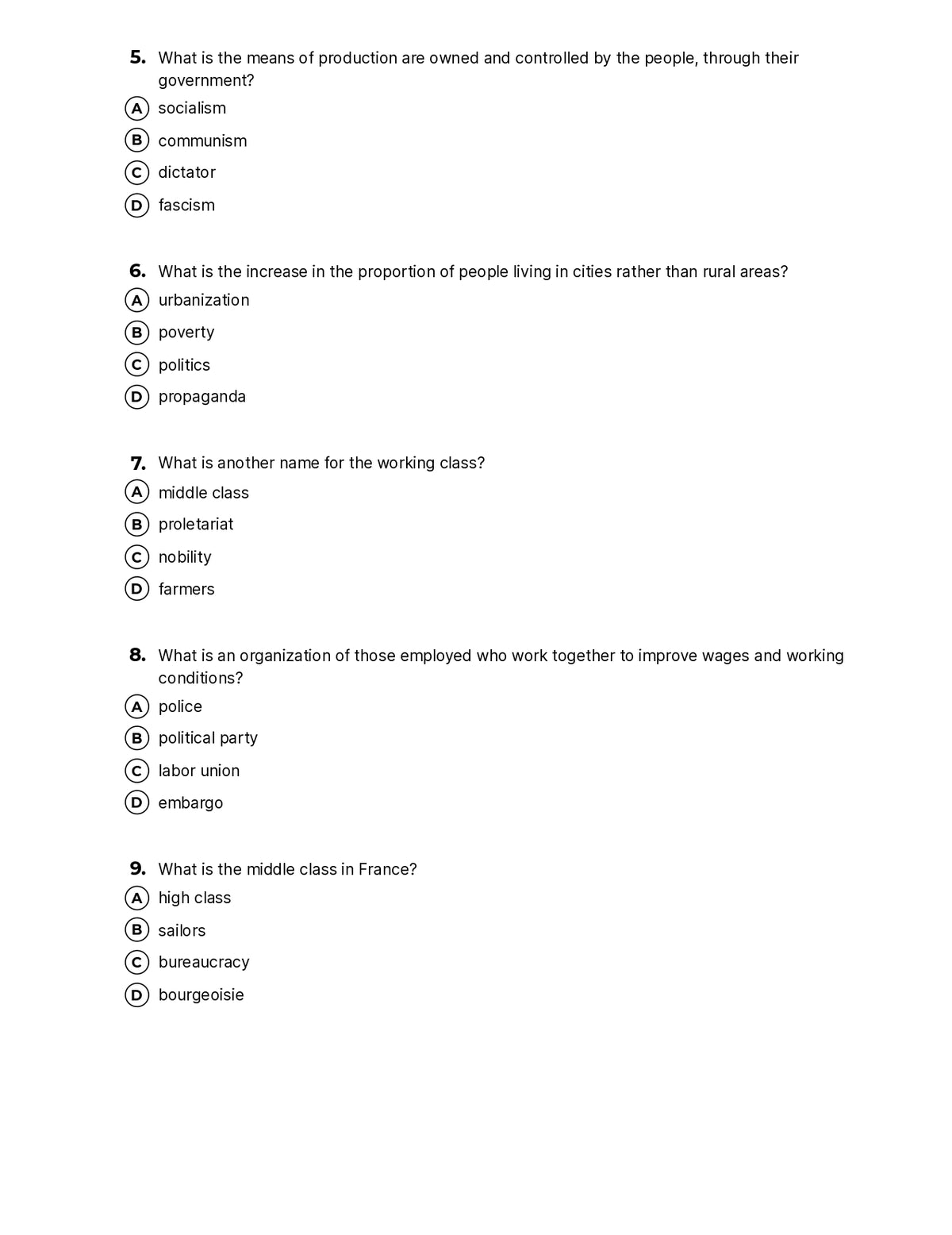 Industrial Revolution Vocabulary Quiz – Quiz Shop