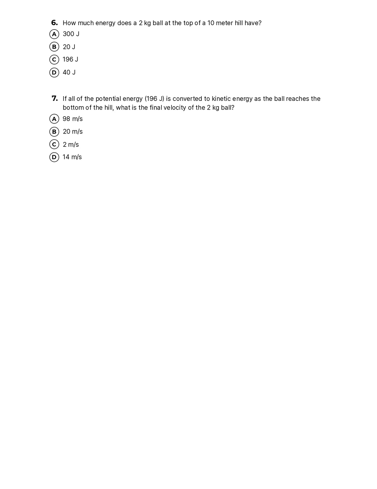 Kinetic And Potential Energy Concepts And Calculation – Quiz Shop
