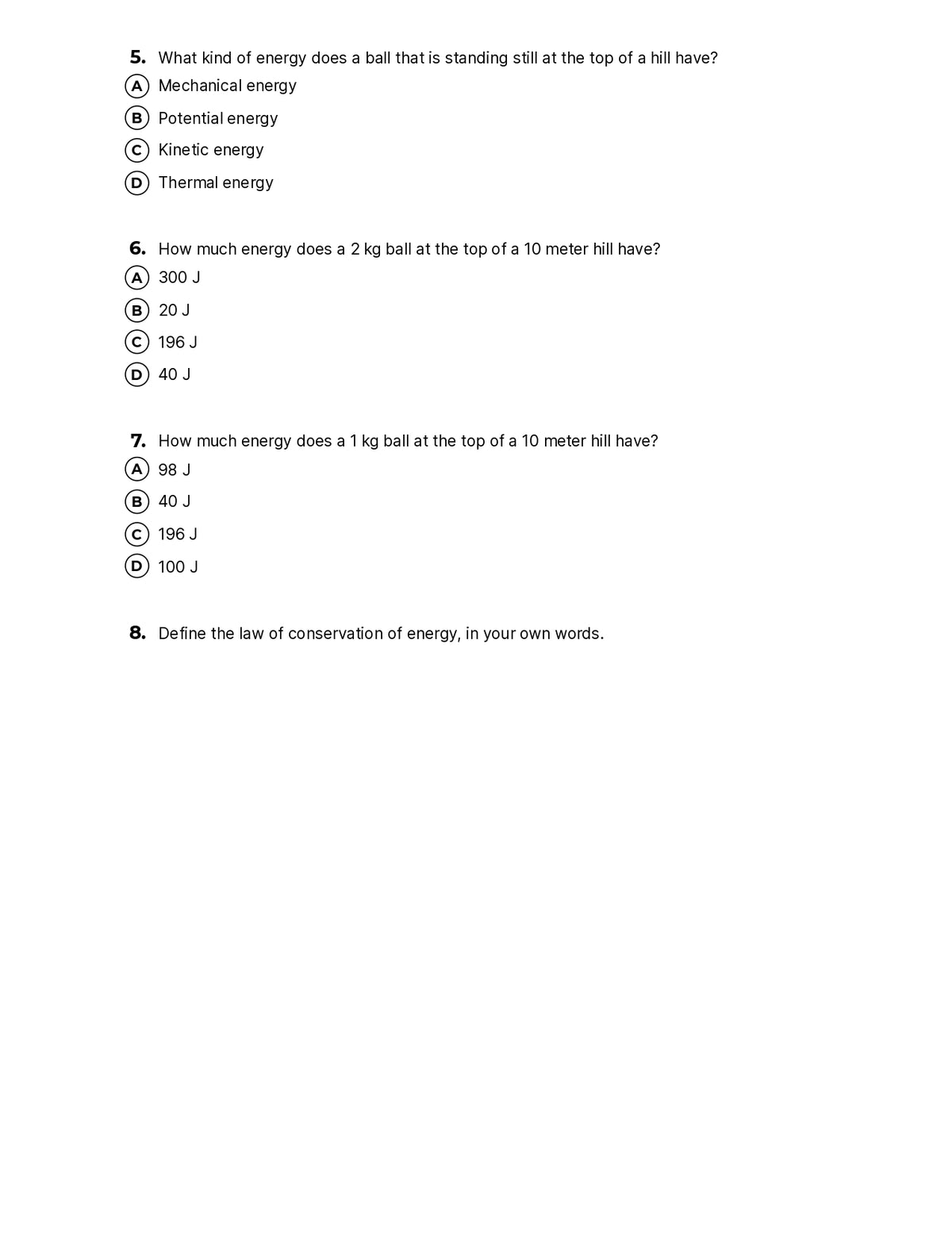 Kinetic And Potential Energy Concepts And Calculation Quiz Shop kinetic-and-potential-energy-concepts-and-calculation-quiz-shop
