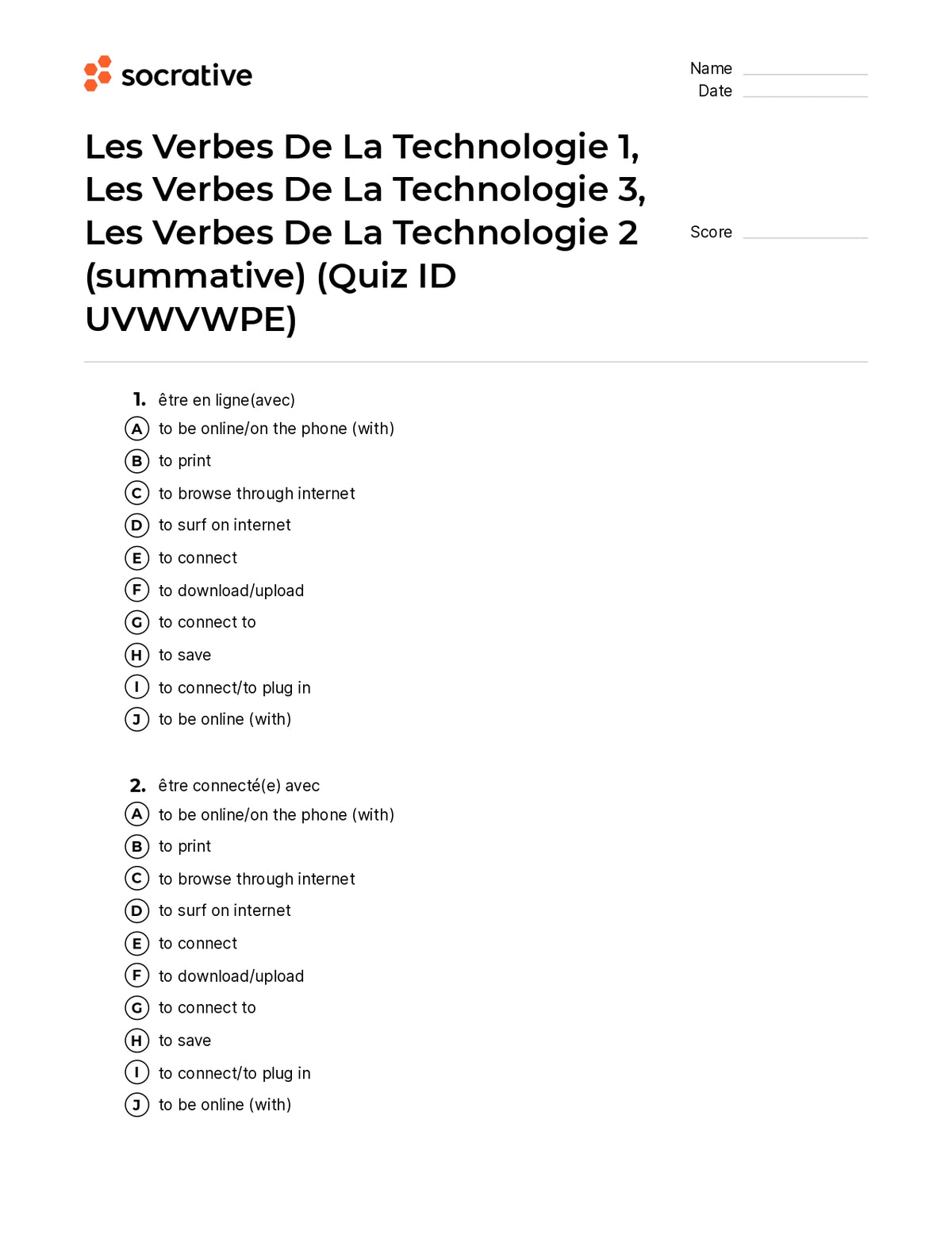 Les Verbes De La Technologie 1 Les Verbes De La Technologie 3 Les Verb ...