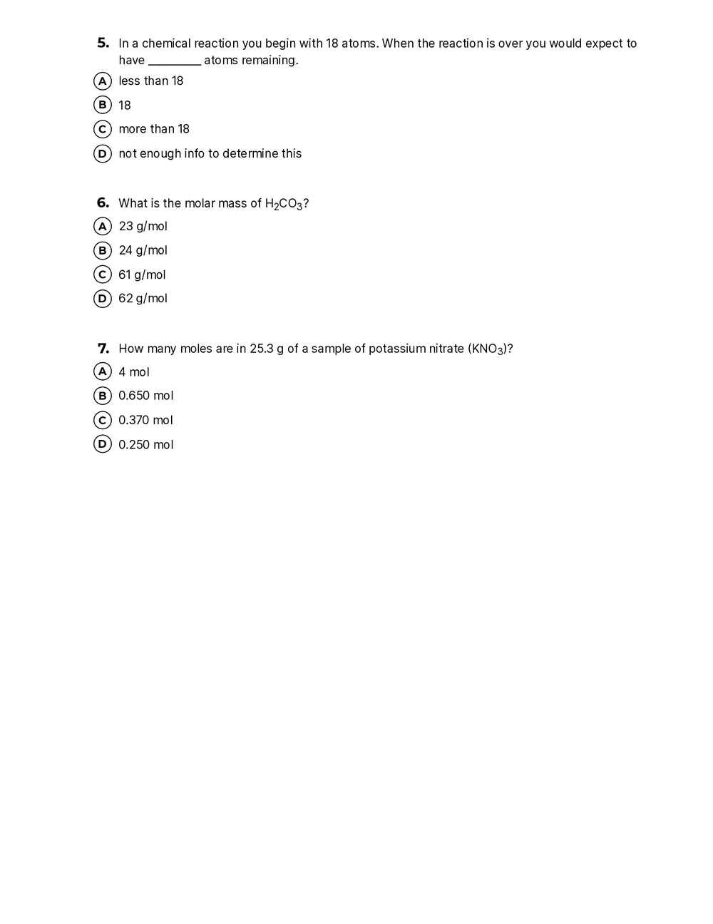 Molar Mass And Intro To Mass To Mole Conversion – Quiz Shop