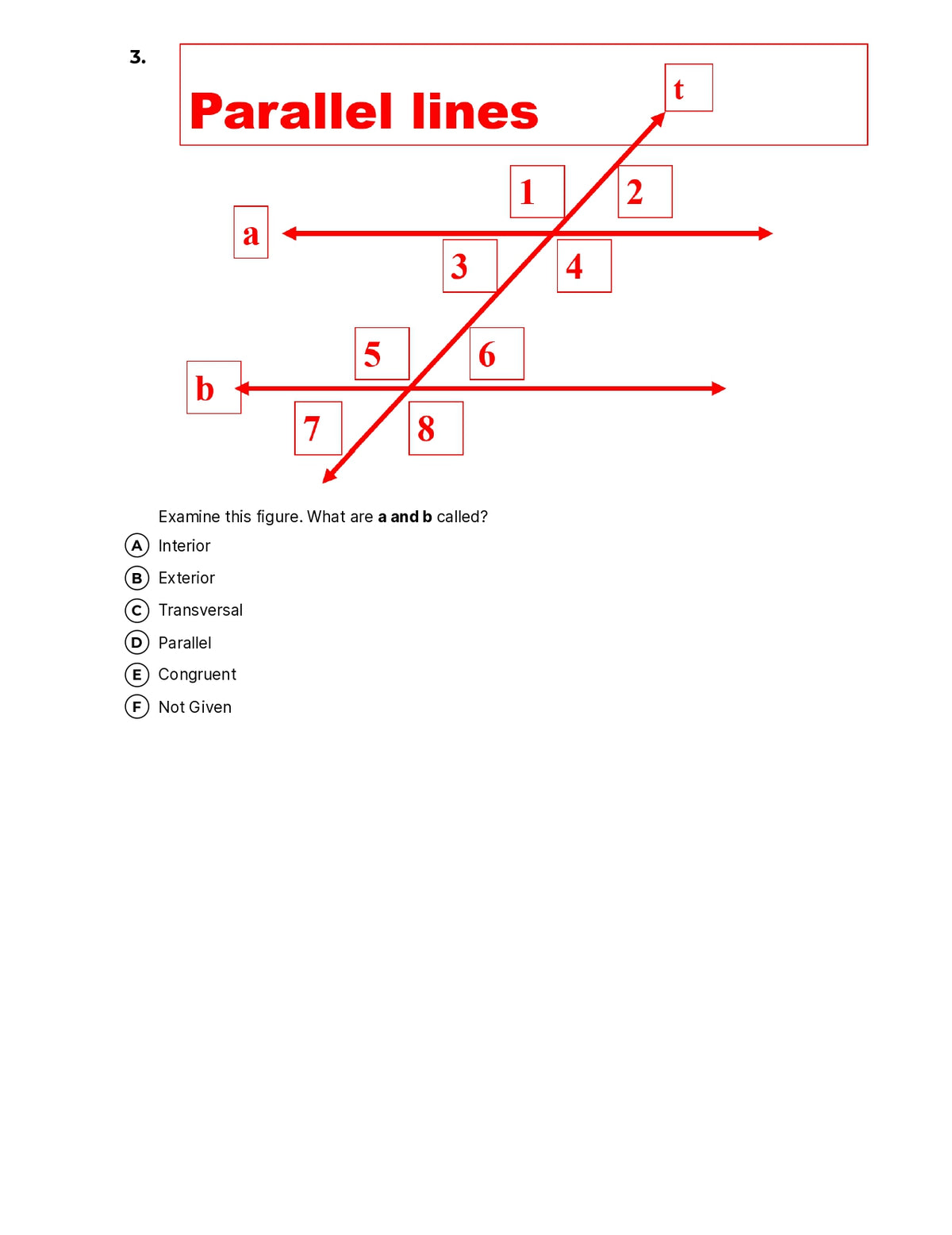 Parallel And Transversal Lines – Quiz Shop