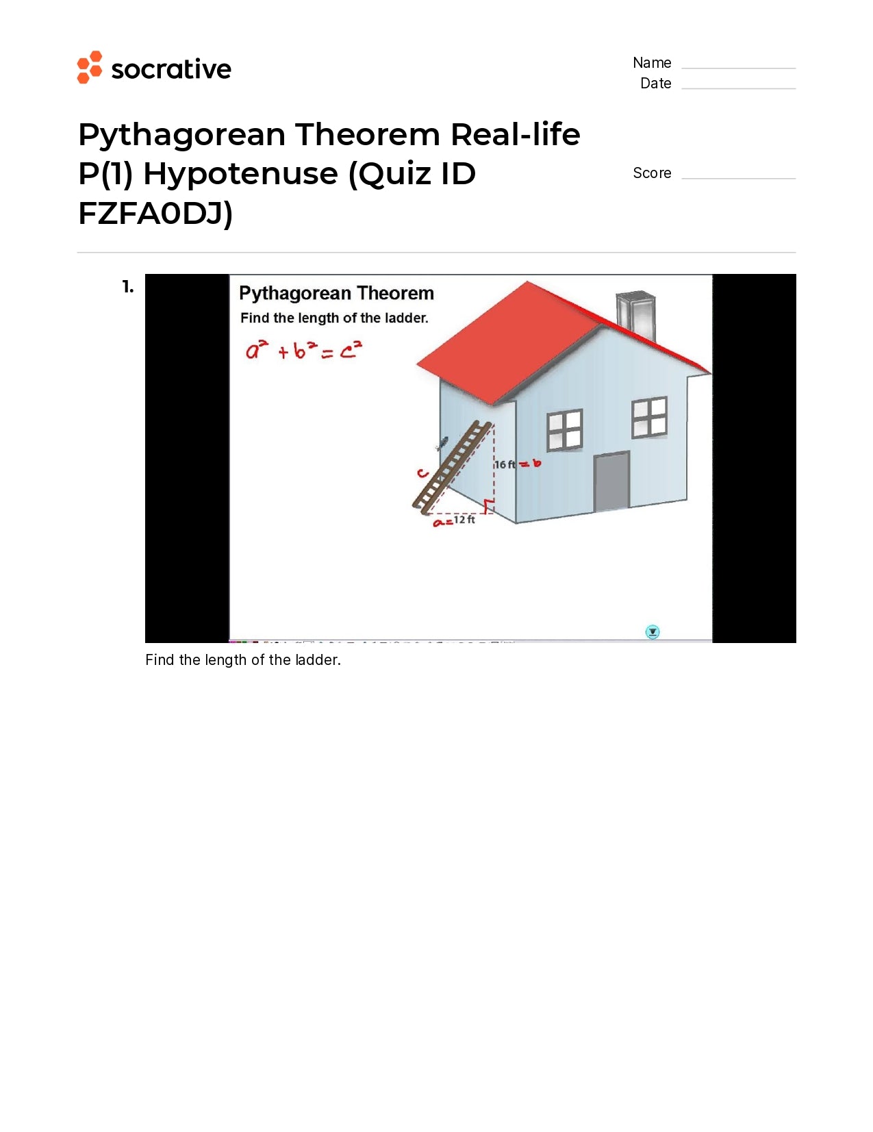 Real Life Pythagoras Theorem