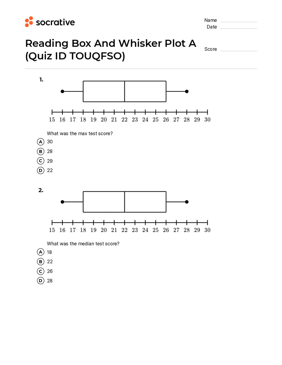 Reading Box And Whisker Plot A – Quiz Shop