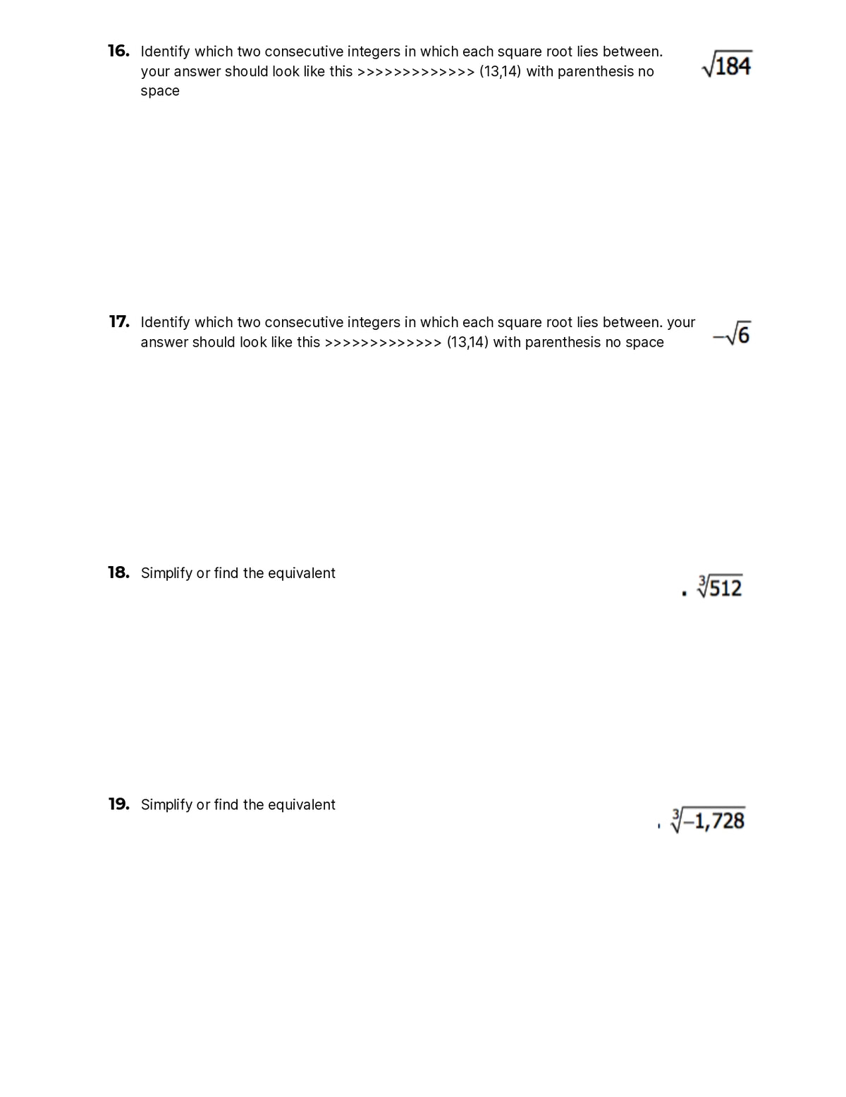 Real Numbers Quiz A – Quiz Shop
