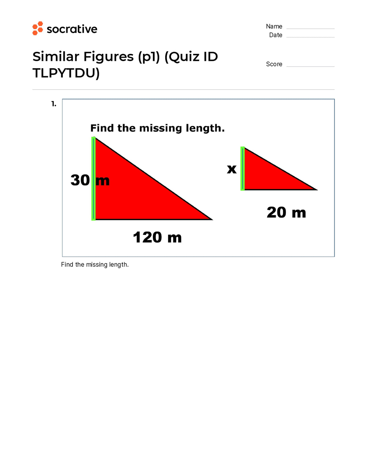 Similar Figures P1 Quiz Shop similar-figures-p1-quiz-shop