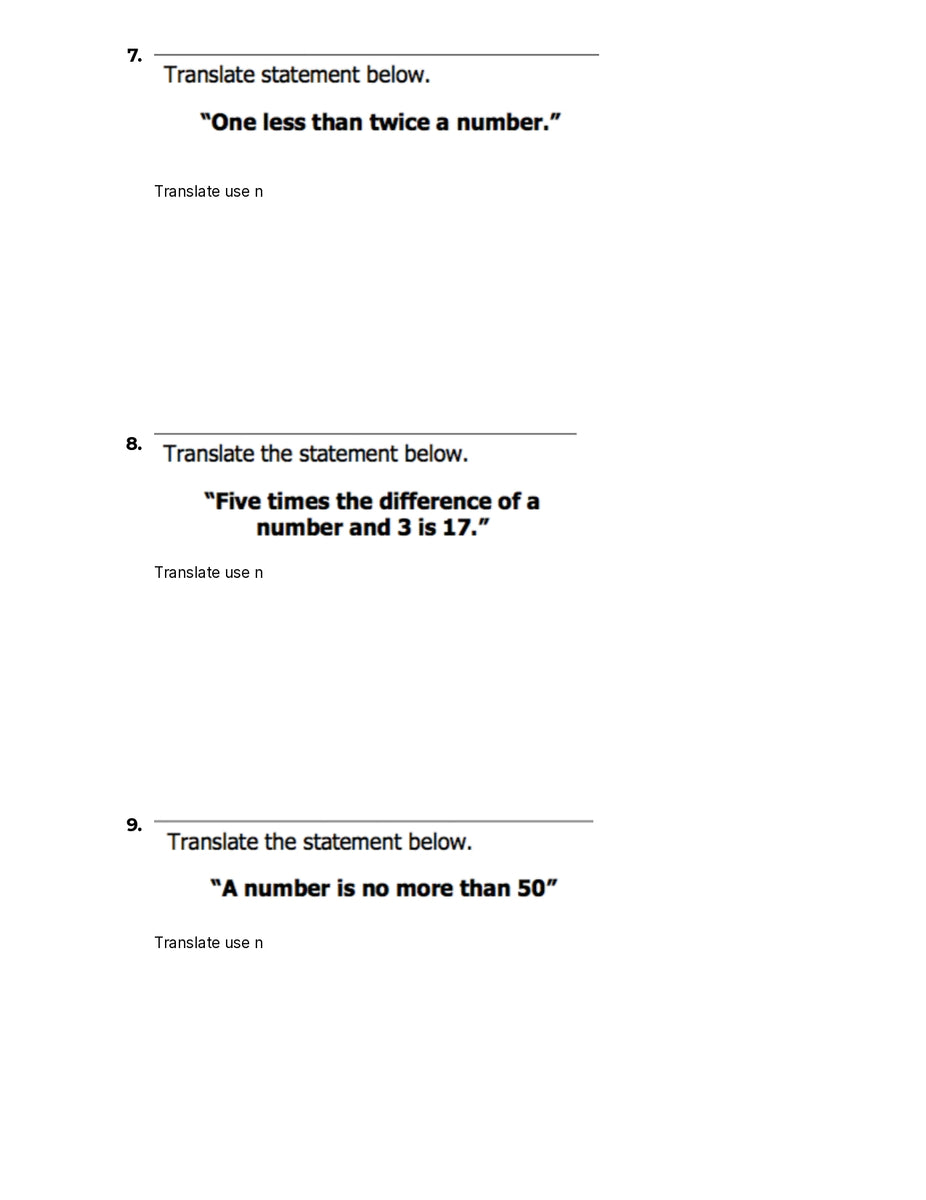 Test Algebra Basic – Quiz Shop